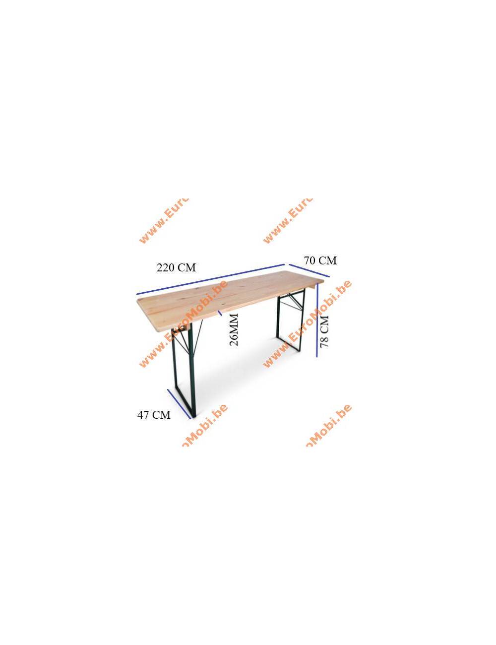 Table de brasserie Premium Munich 220 x 70 cm - Prix: 82,56