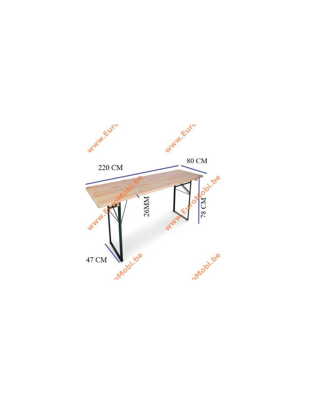 Table de brasserie Standard 220 x 80 cm - Prix: 78,51