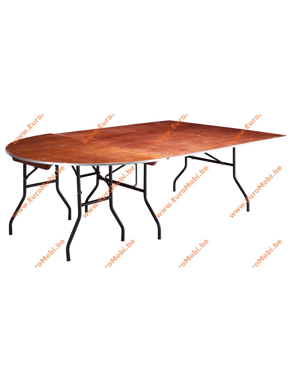 Table pliante Tacoma demi-ronde - 140 x 76 cm